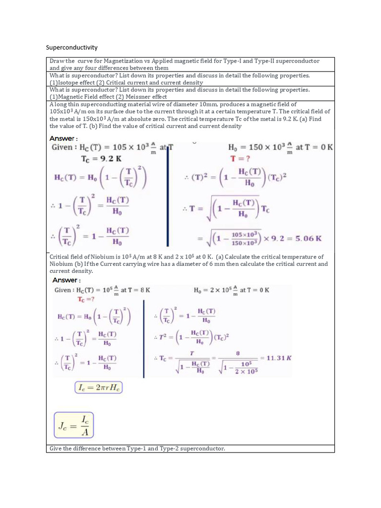 EContent 11 2025 09 21 12 24 46 QuestionBankSuperconductivitypdf 2025 09 01 11 47 29 | PDF