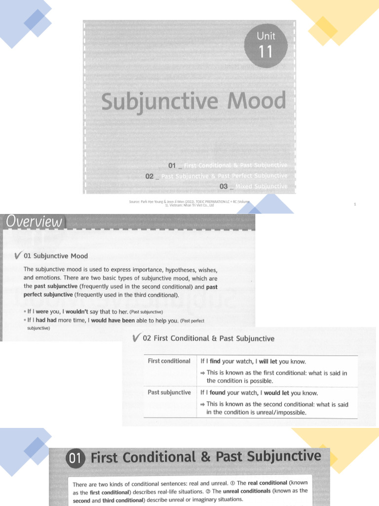 Toeic 6 - Reading Comprehension - Unit 11-Subjunctive Mood | PDF