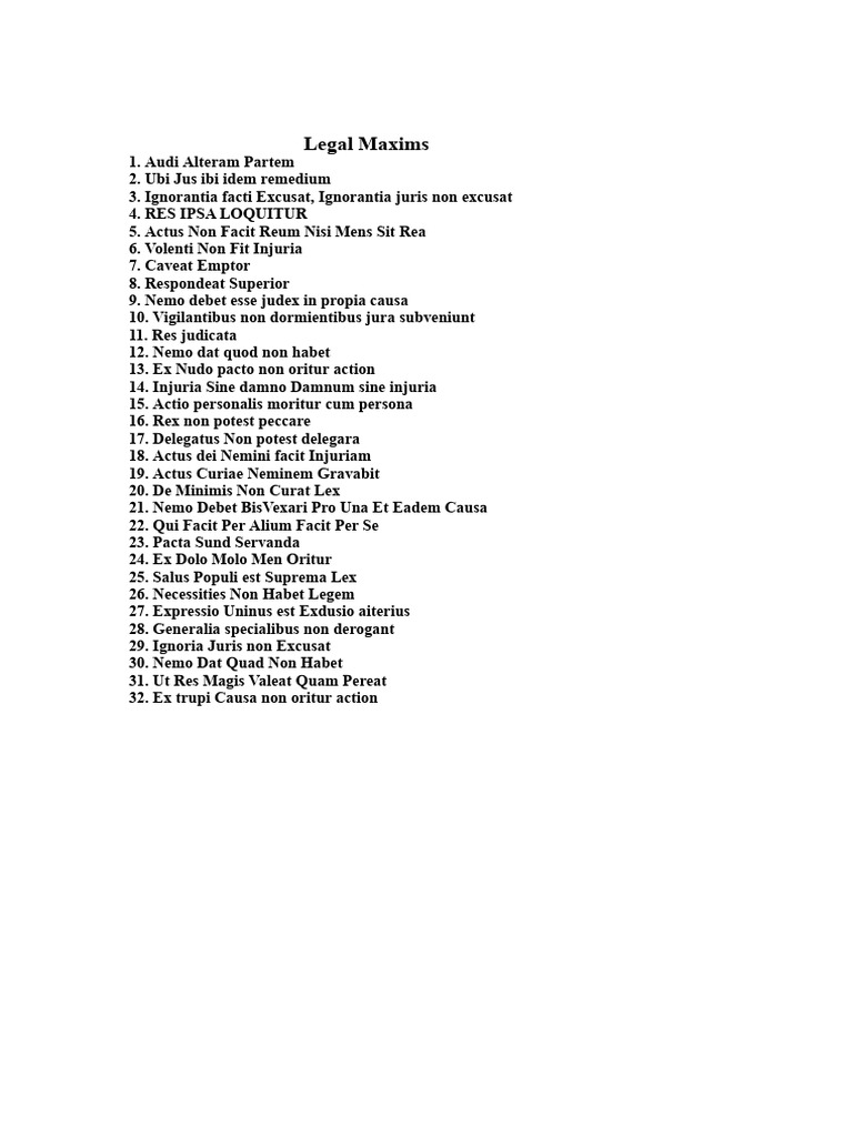 List of Legal Maxims | PDF
