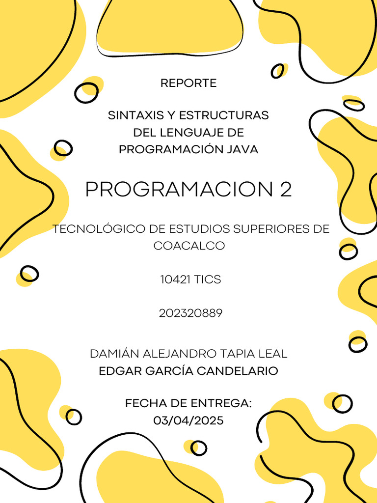 Sintaxis y Estructuras Del Lenguaje de Programación Java | PDF | Java (lenguaje de programación ...