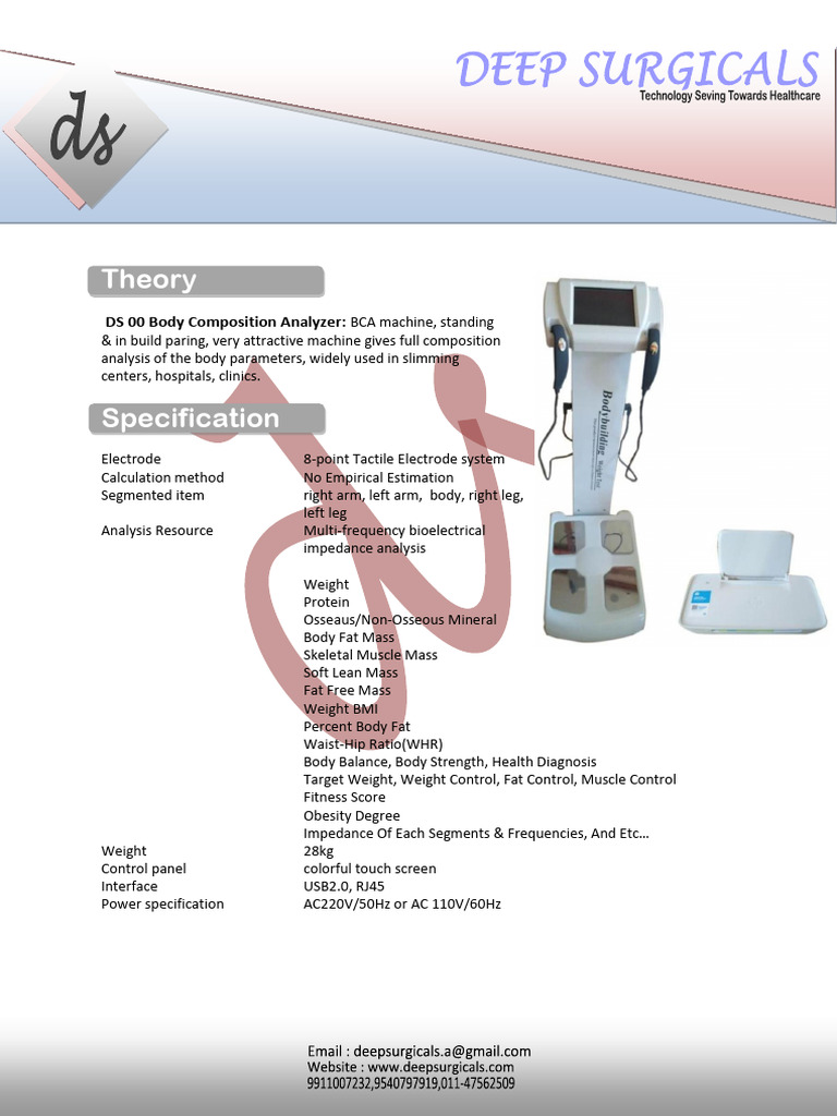 BCA Machine: Comprehensive Body Analysis | PDF