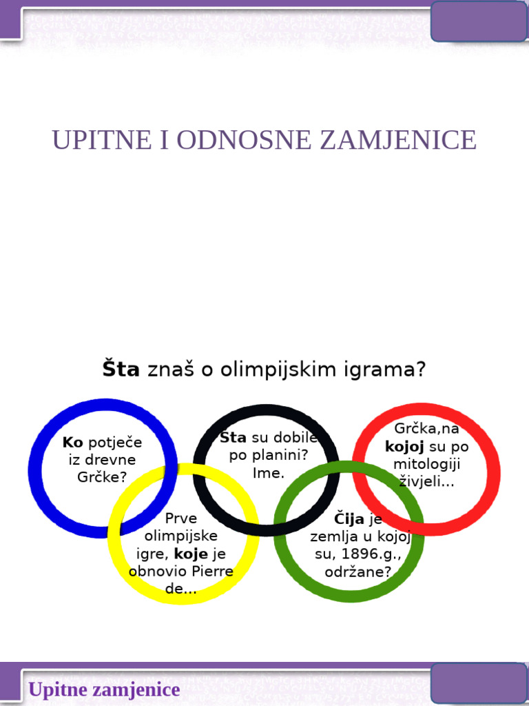 Zamjenice Upitne I Odnosne | PDF