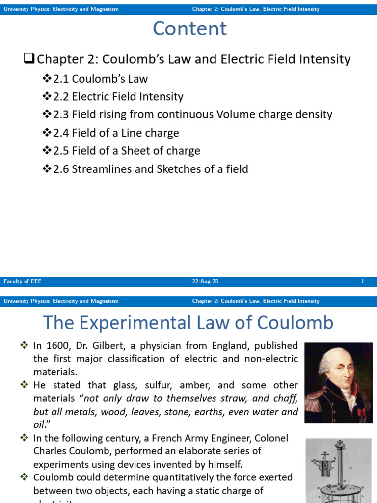Ch02-Coulomb's Law - Electric Field Intensity | PDF | Electric Field ...