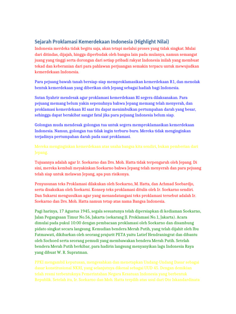 Sejarah Proklamasi Kemerdekaan RI | PDF