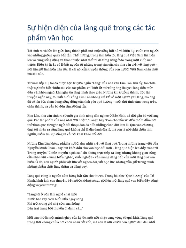 Bai Viet Lang Que Da Chinh Sua | PDF