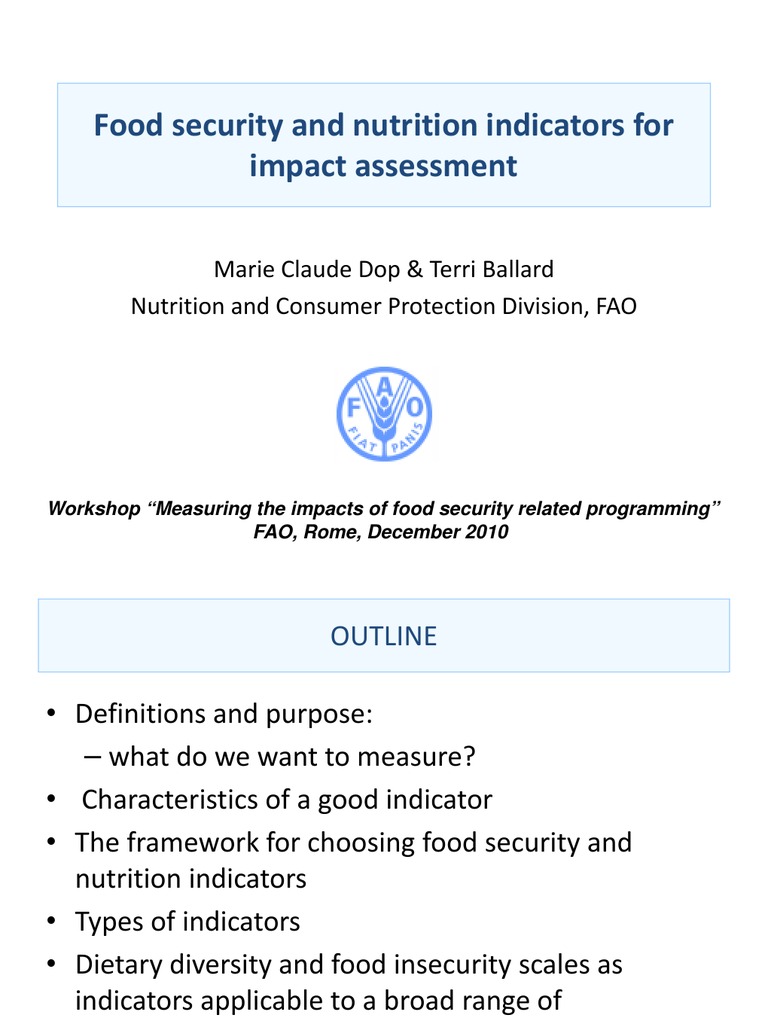 Food Security Impact Assessment Indicators | PDF | Food Security ...