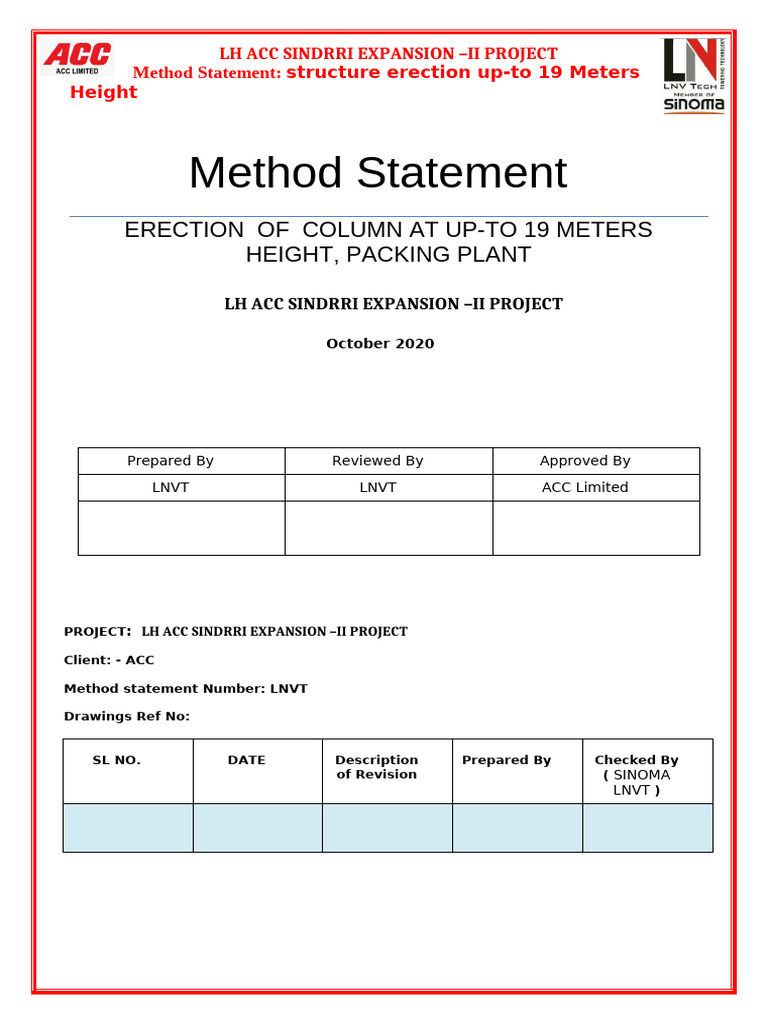 Erection of Column, Packing Plant | PDF | Welding | Construction