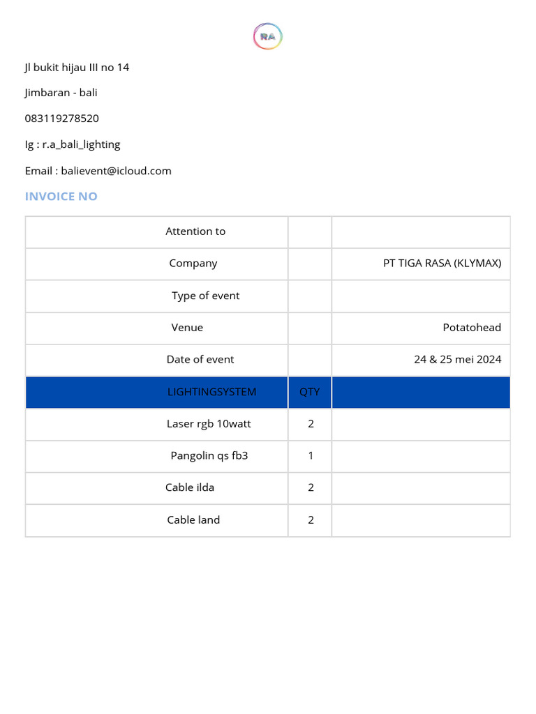 Invoice Potatohead | PDF