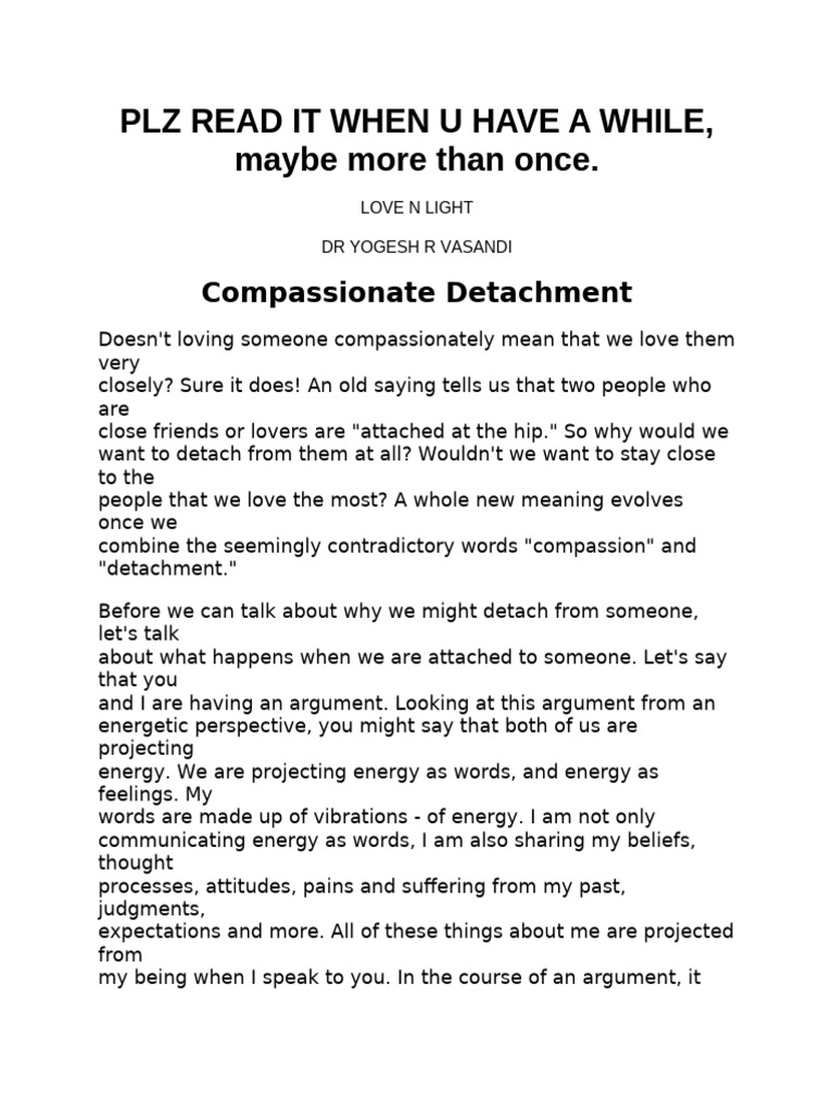 Understanding Compassionate Detachment | PDF | Compassion | Love