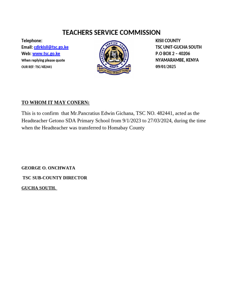 TSC Unit Today | PDF