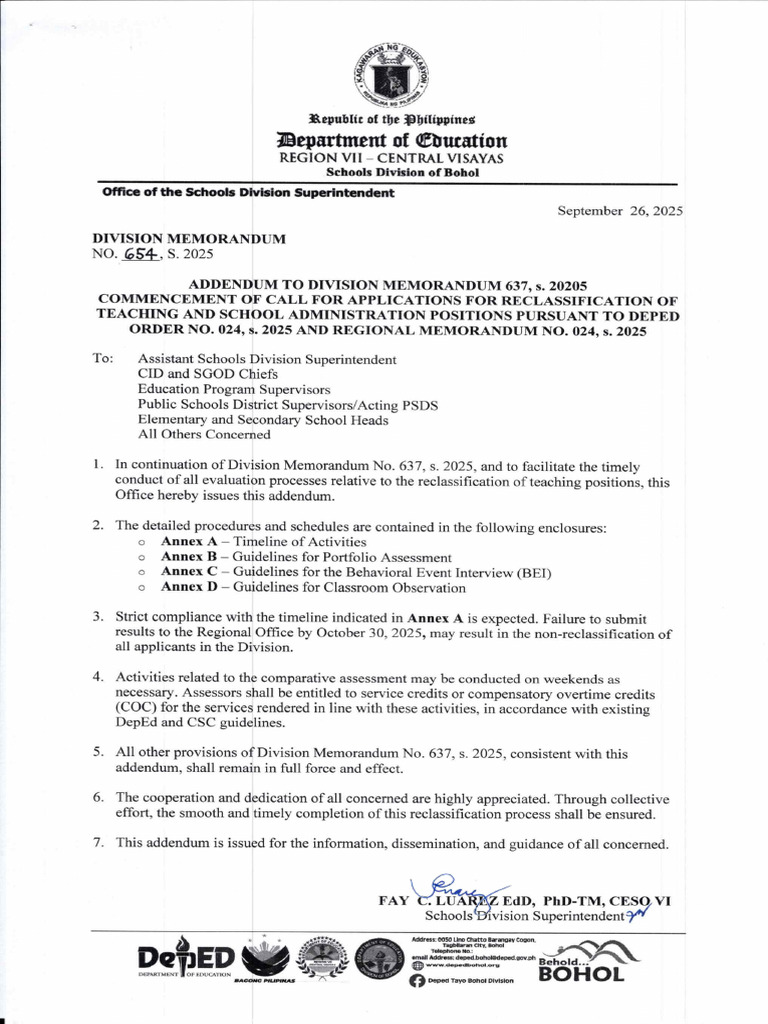 DM No. 654 S. 2025 | PDF
