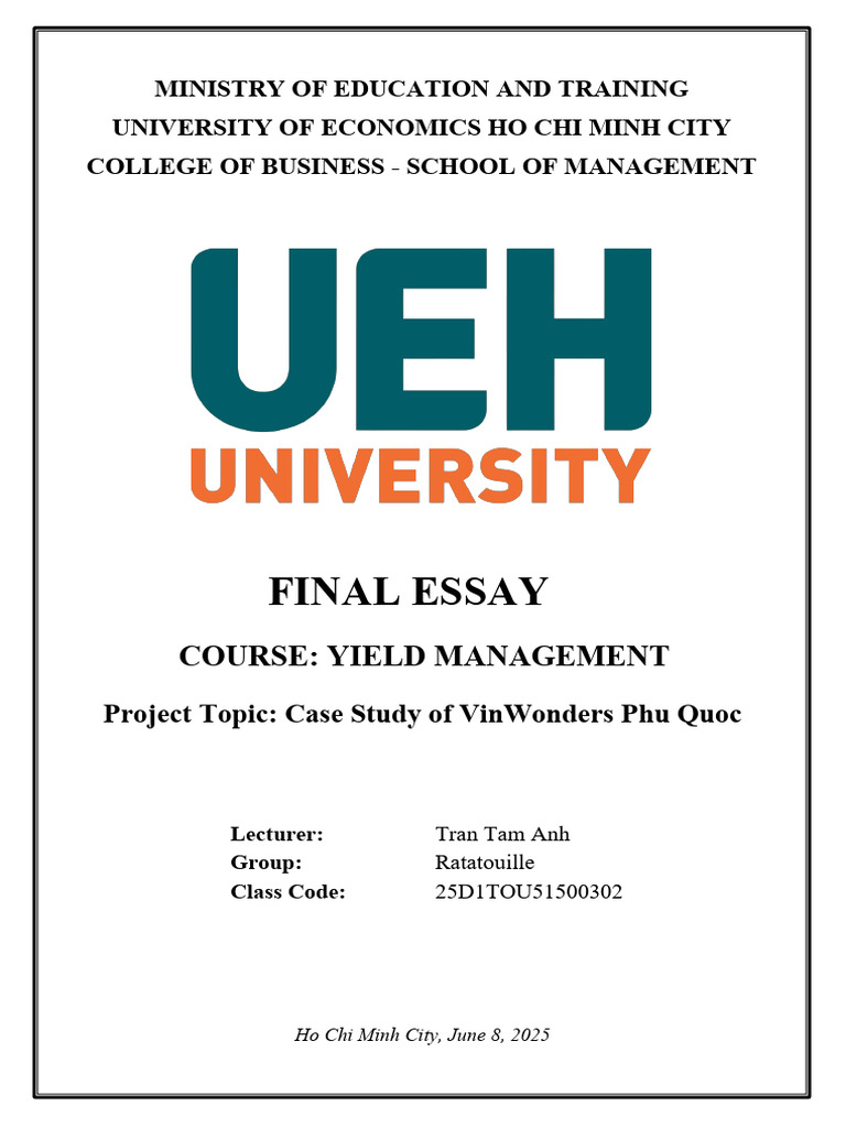 Ratatouille 25D1TOU51500302 Final Paper | PDF | Forecasting | Pricing