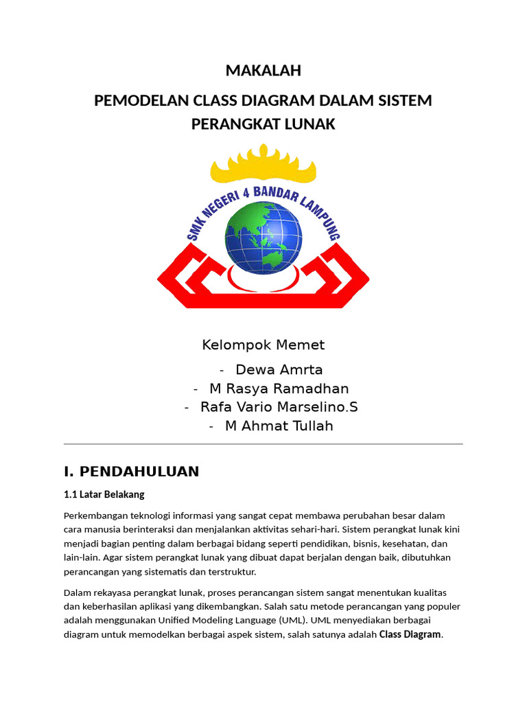 Pemodelan Class Diagram dalam UML | PDF
