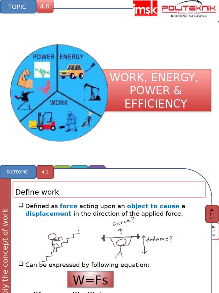 Chapter 4 Work, Power, Energy - Efficiency 11082022 | PDF | Renewable ...