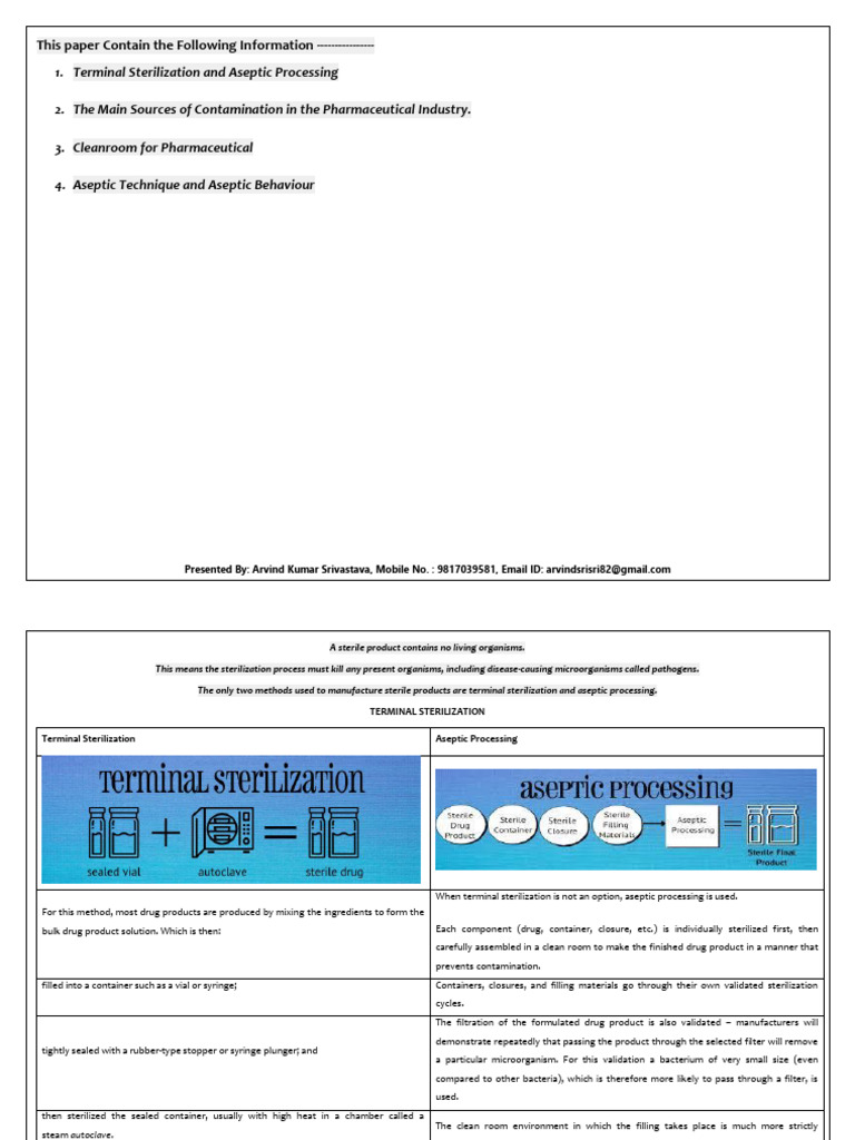 Aseptic Techniques and Aseptic Behavior | PDF | Sterilization ...