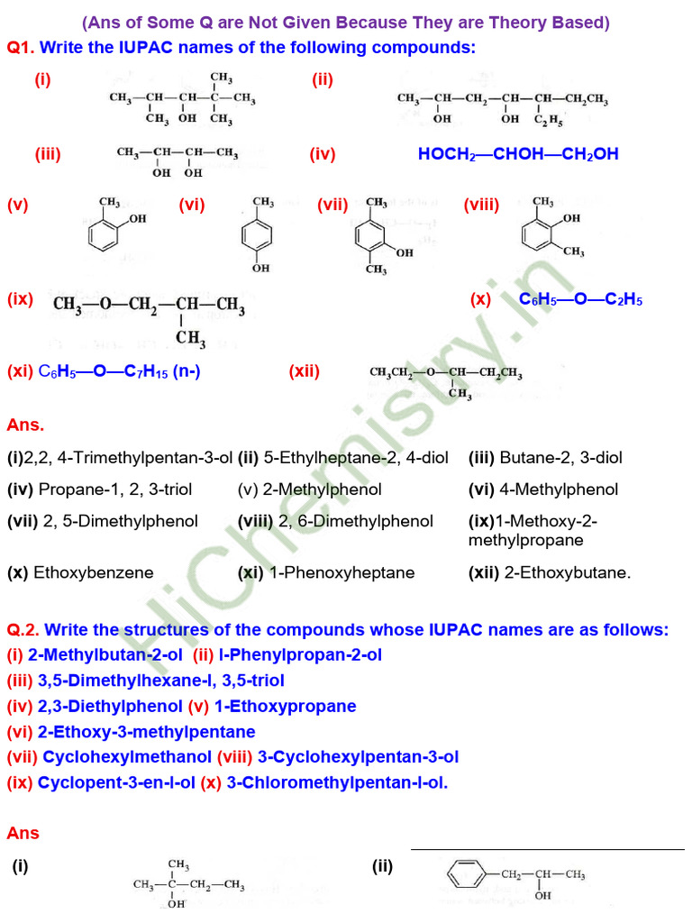 Alochol Exercise Watermark Compressed | PDF | Ether | Acid