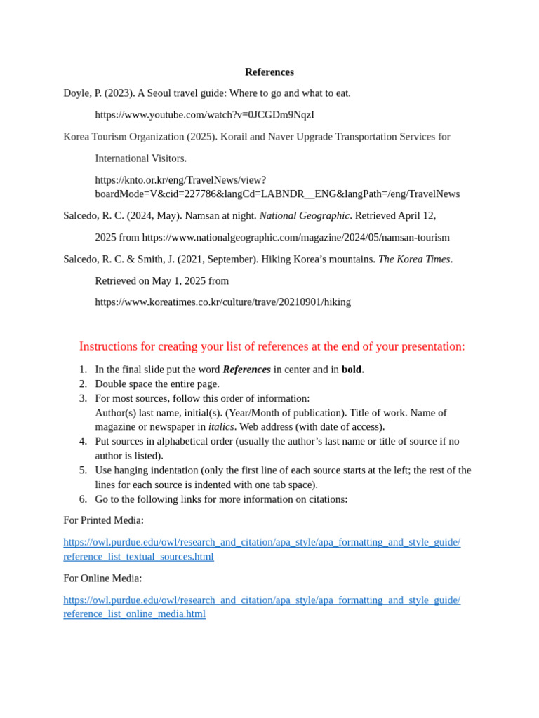 Creating List of References | PDF