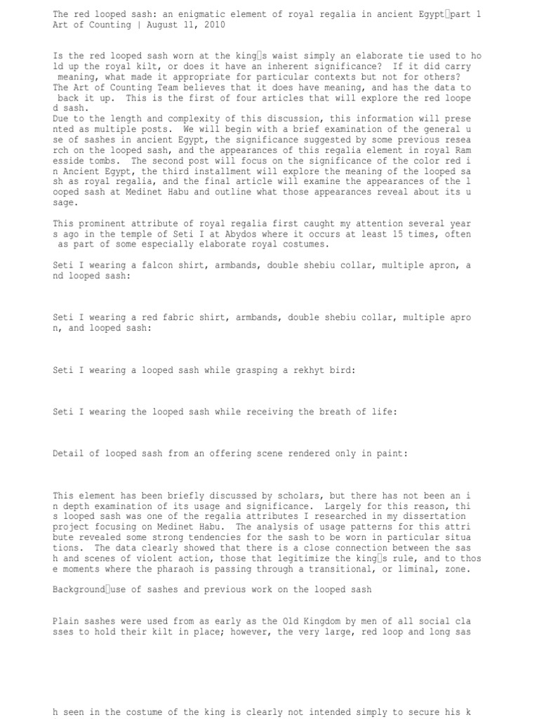 The Red Looped Sash | PDF | Solar Deity | Ancient Egypt