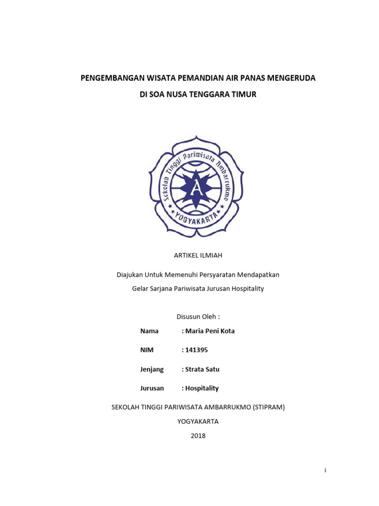 MARIA PENI KOTA-141359-PENGEMBANGAN WISATA PEMANDIAN AIR PANAS ...