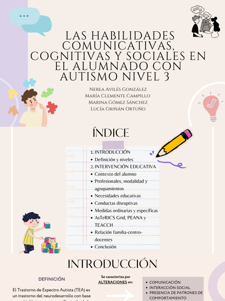 Las Habilidades Cognitivas, Comunicativas y Sociales Apoyo | PDF ...