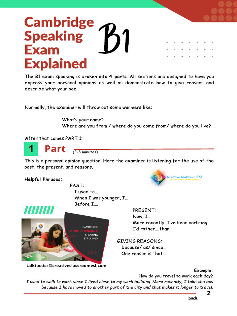 Cambridge B1 Speaking-2 | PDF