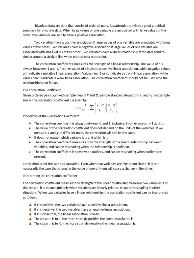 Understanding Bivariate Data Analysis | PDF | Linear Regression ...