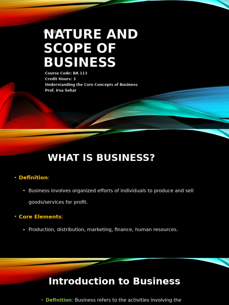 Nature and Scope of Business Overview | PDF | Business | Commerce