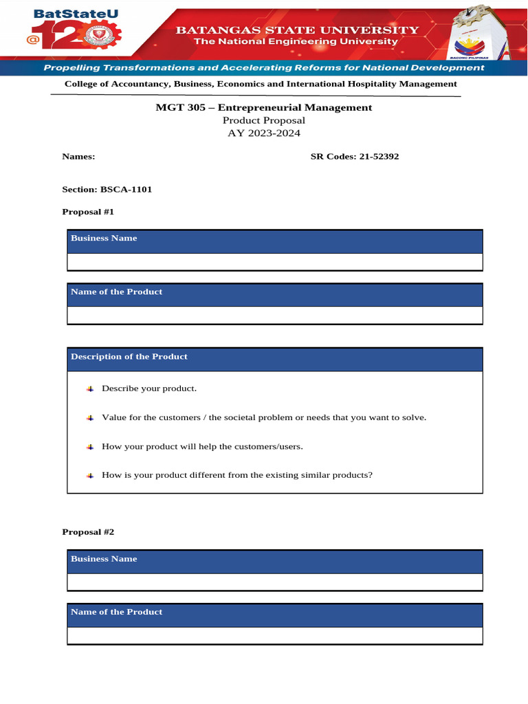 Product Proposal-Business Plan | PDF