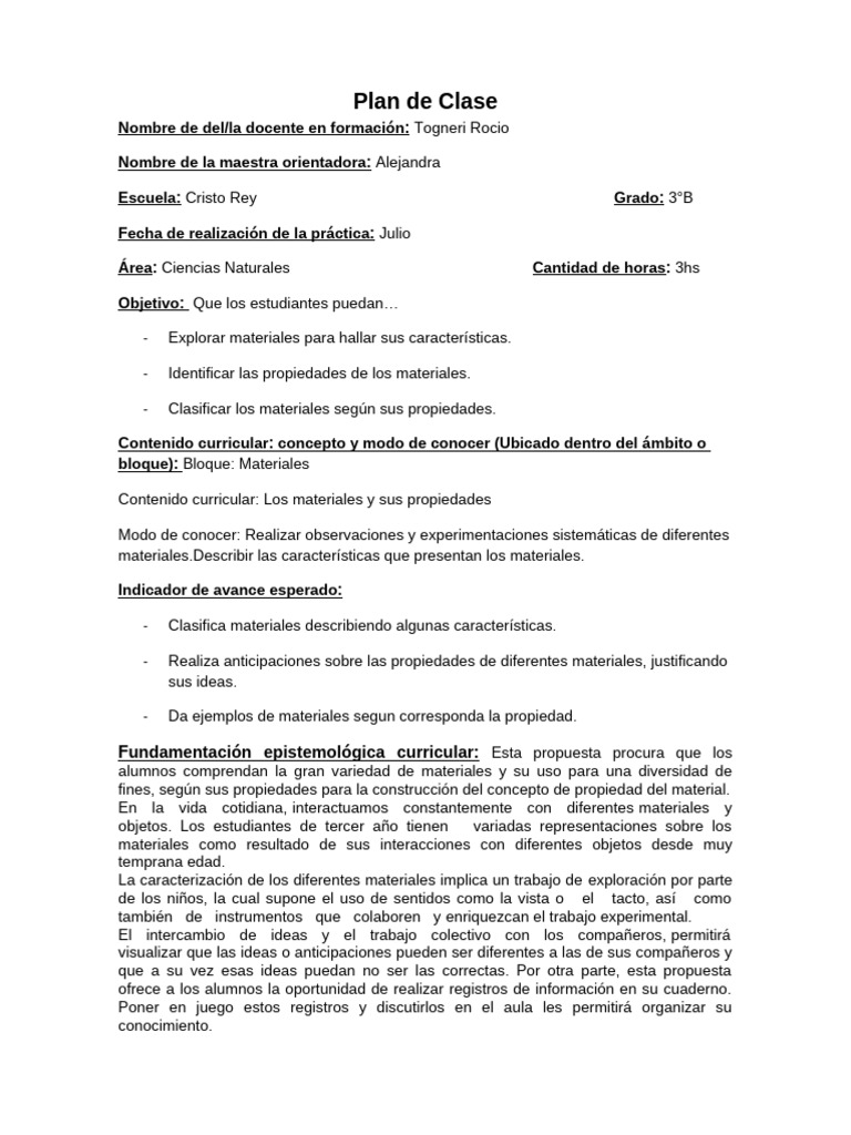 PLan de Cs. Naturals | PDF | Maestros