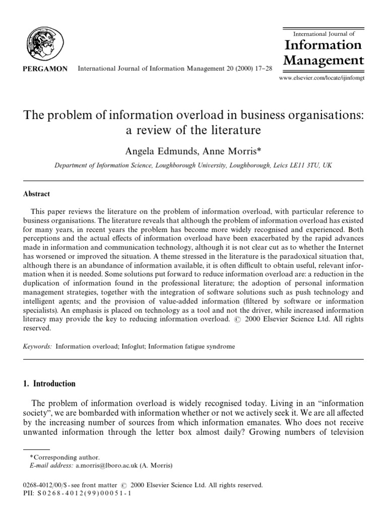 Addressing Information Overload in Business | PDF | Information ...