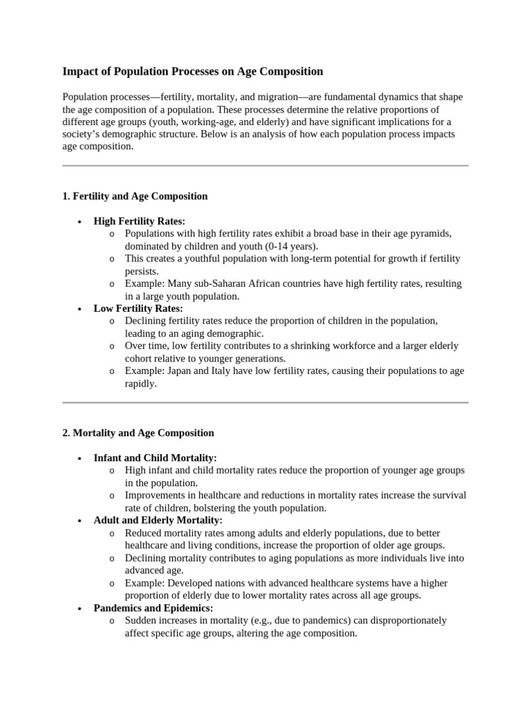 Age Composition and Population Process | PDF | Total Fertility Rate ...