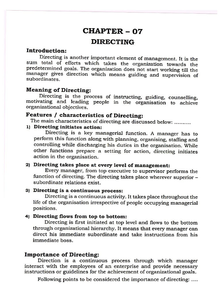 Chapter 7 Directing | PDF