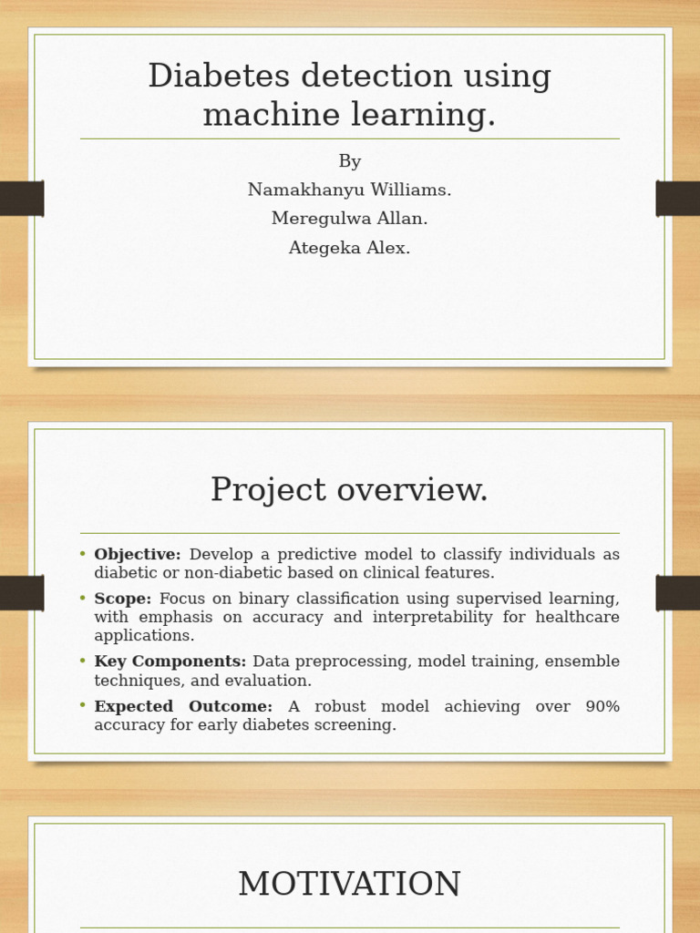 Diabetes Detection Using Machine Learning | PDF | Machine Learning ...