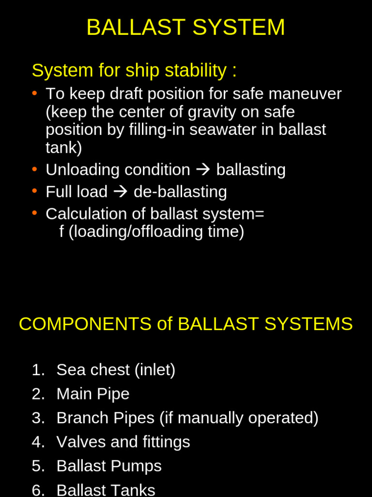 Ballast System Overview and Diagrams | PDF | Pump | Valve