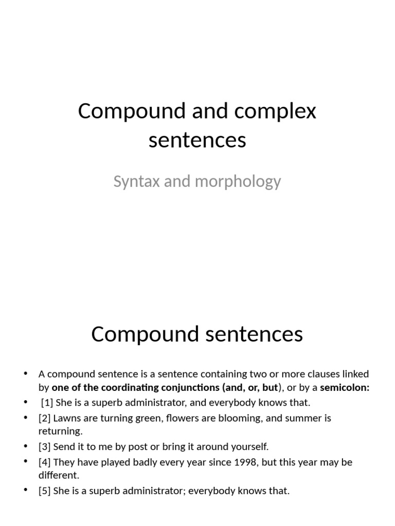 Understanding Compound and Complex Sentences | PDF | Clause | Grammar