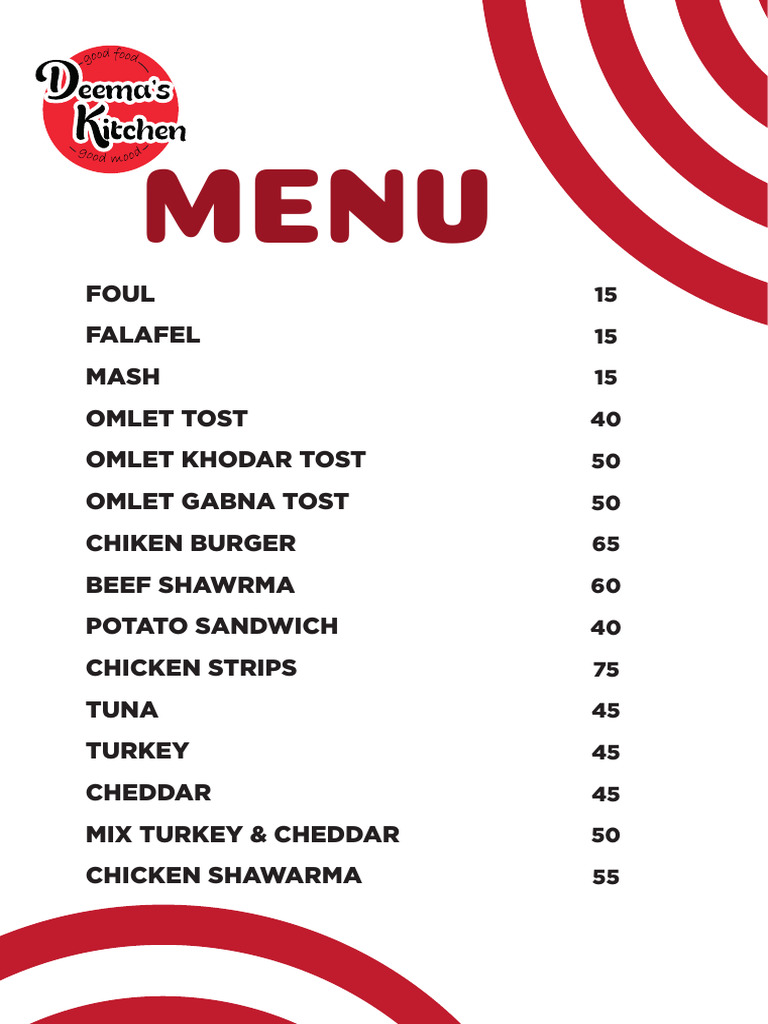 Menu A4 | PDF
