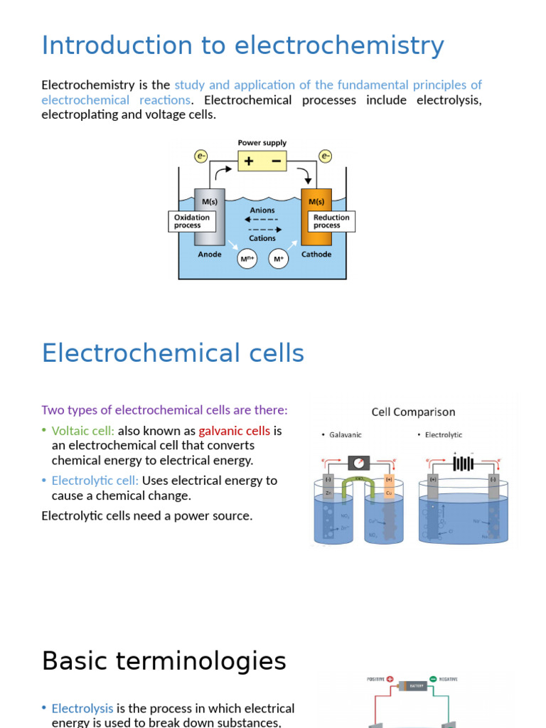Introduction to Electrochemical Cells | PDF | Electrochemistry | Anode
