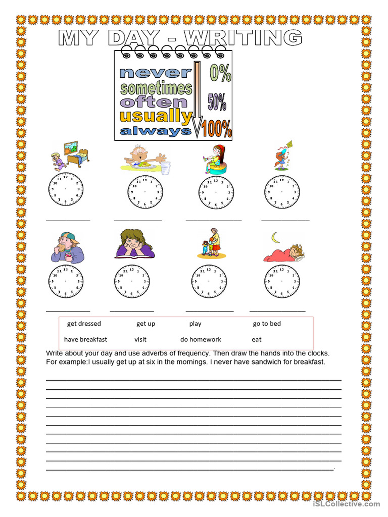 Daily Routine Writing Exercise | PDF