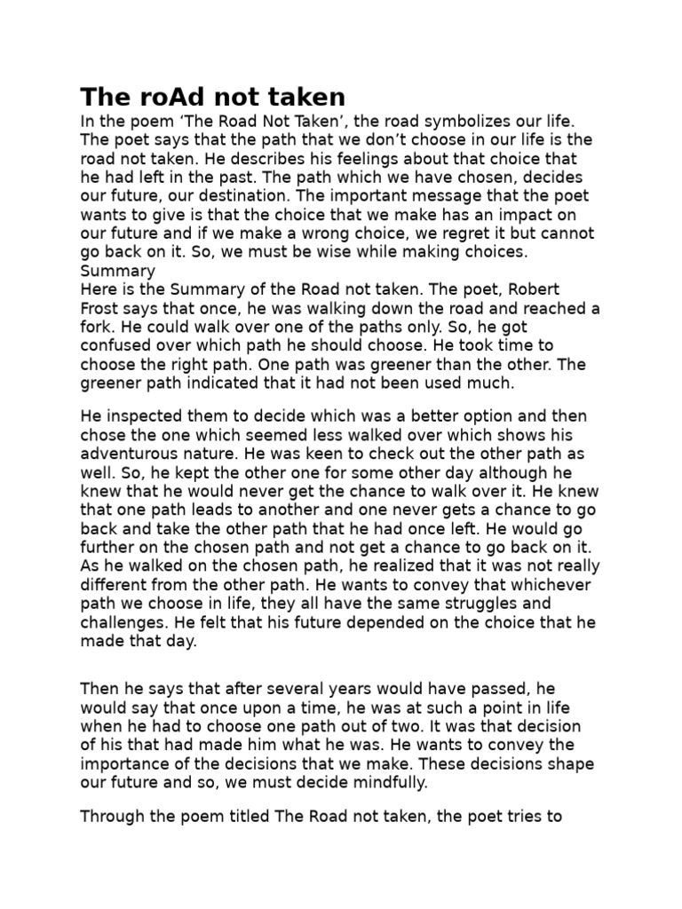 The RoAd Not Taken | PDF