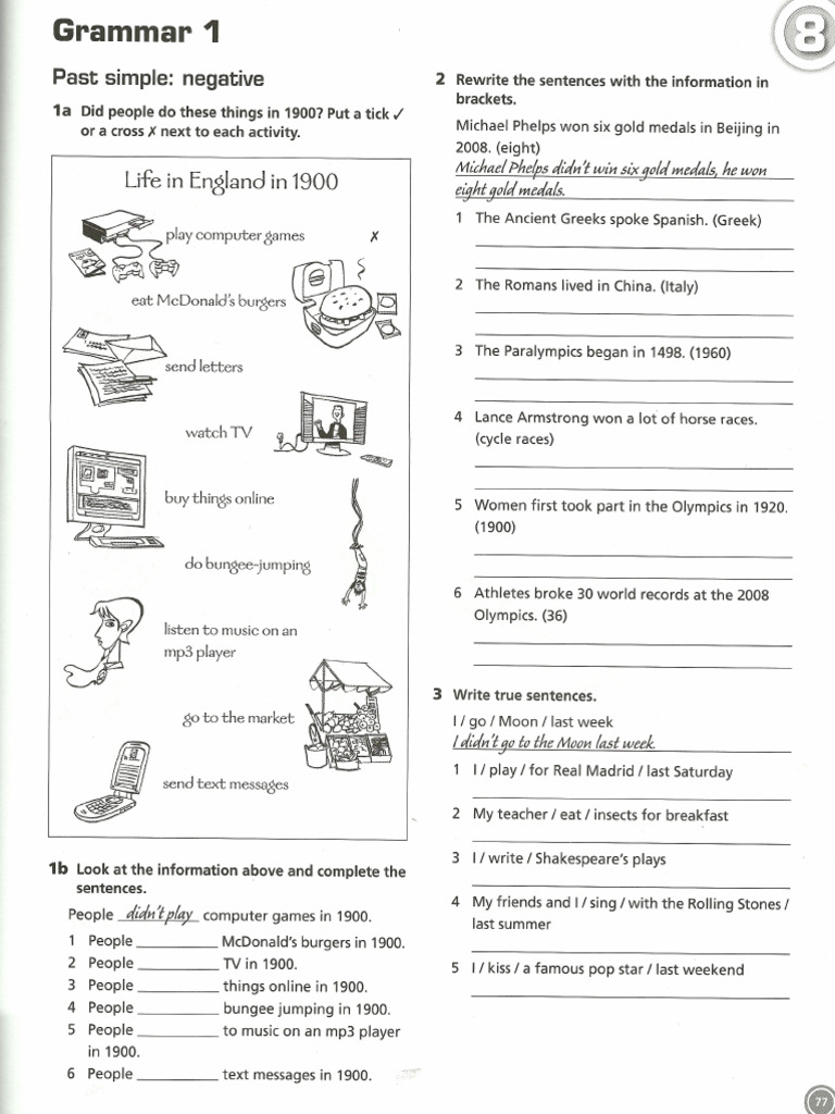 Grammar 1 Past Simple Negative | PDF