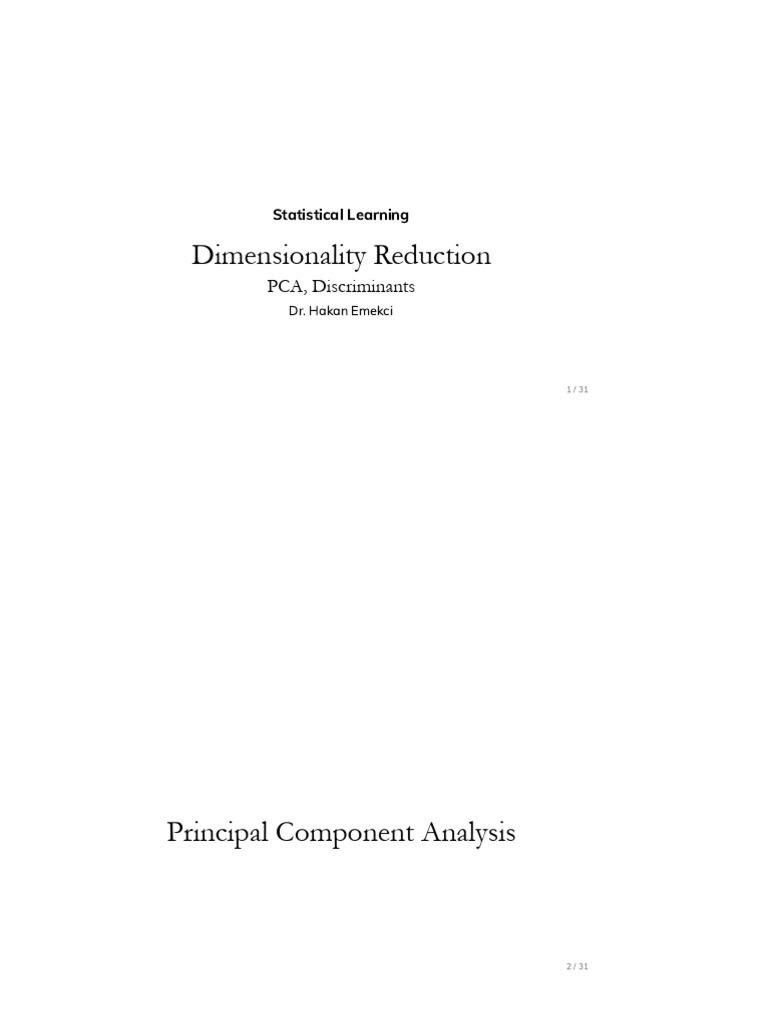 Dimensionality Reduction Pdf Principal Component Analysis Applied