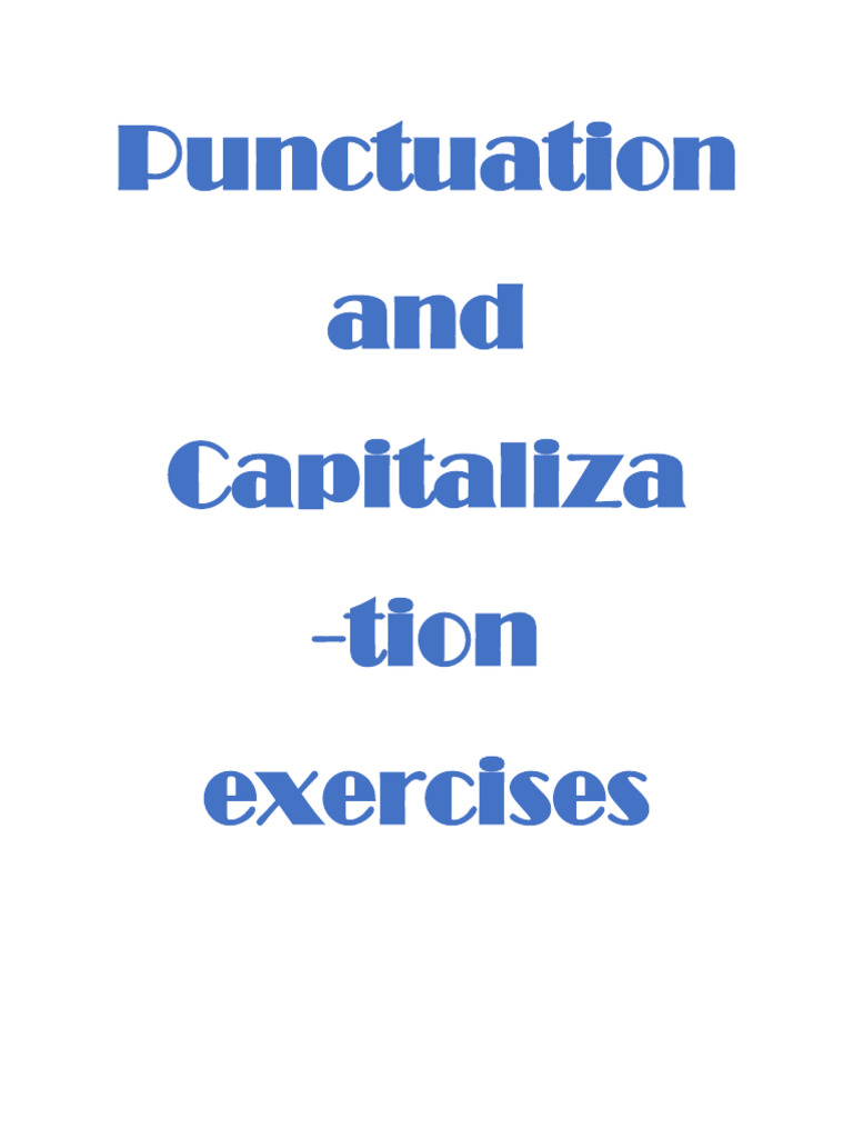 Capitalization and Punctuation | PDF