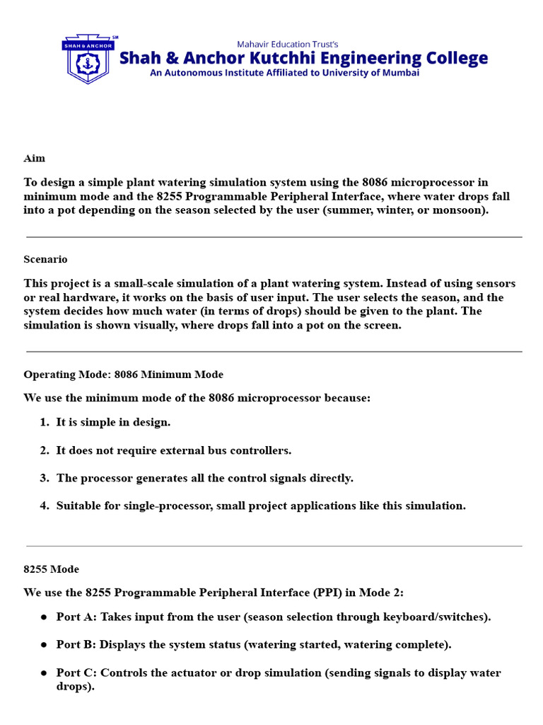 Microproject Report - Watering System | PDF | Computer Engineering ...