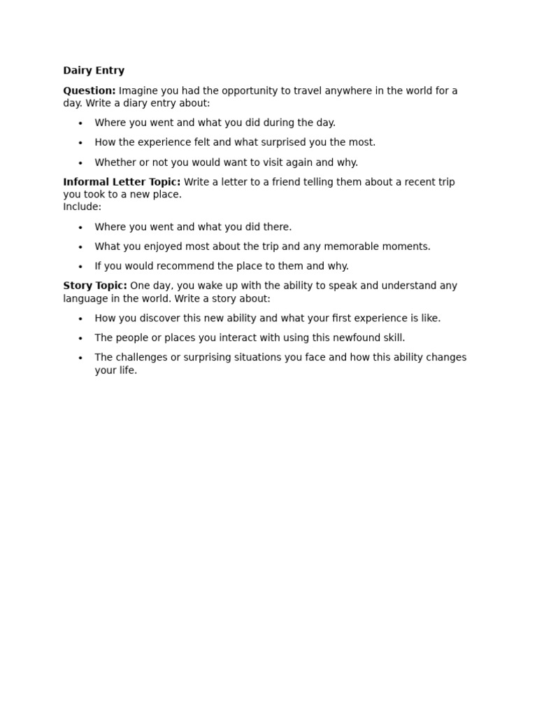 Grade 6 - Creative Writing | PDF