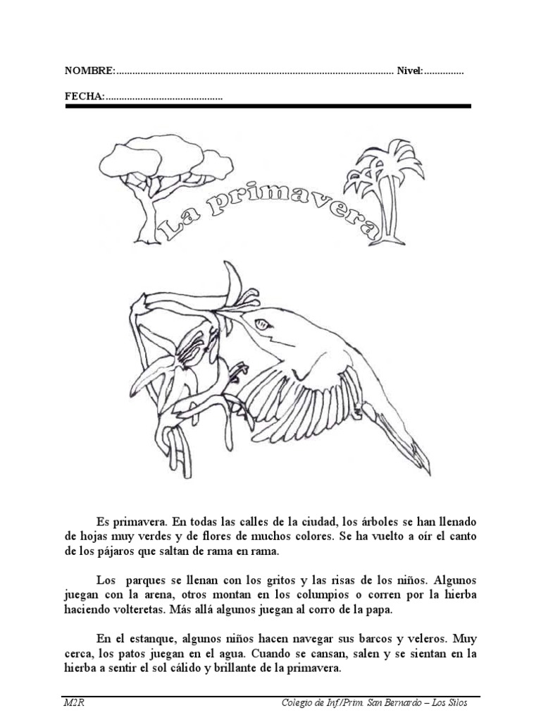 Lectura sobre la primavera para niños | PDF