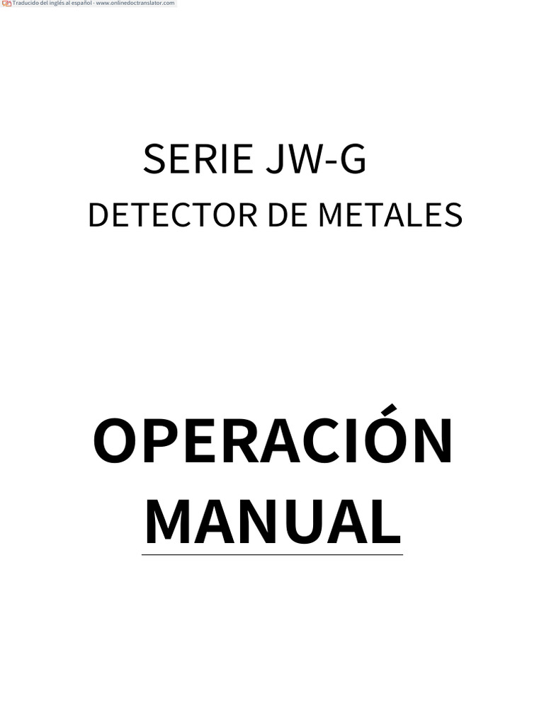 Instruction Manual For Metal Detector - En.es | PDF | Ingenieria ...