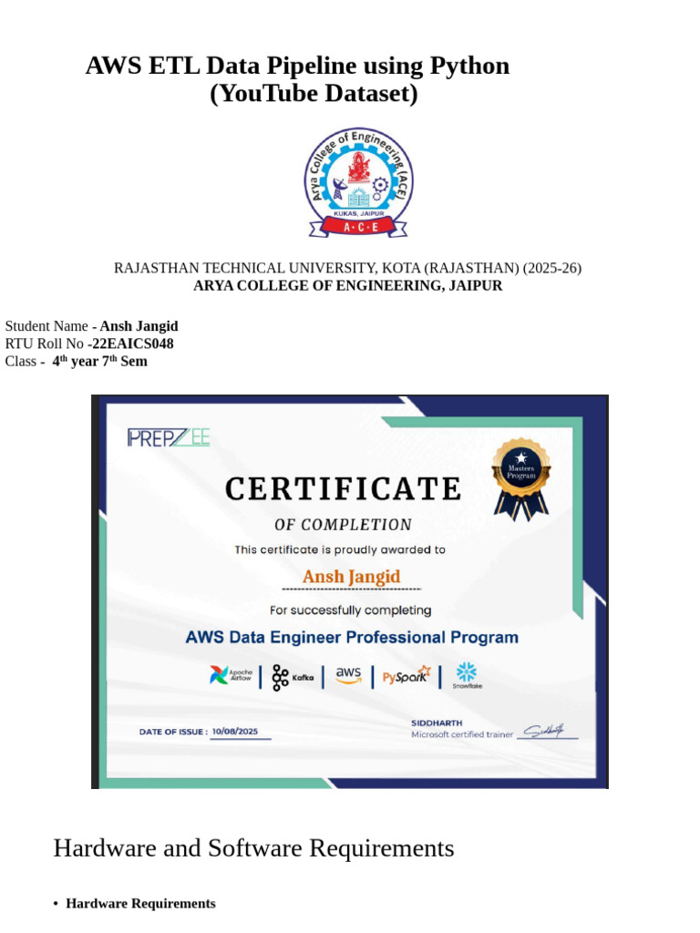 AWS ETL Data Pipeline Using Python | PDF | Amazon Web Services | Cloud Computing
