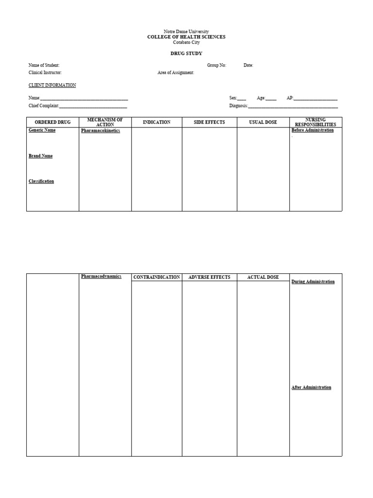 Drug Study Format 3 | PDF