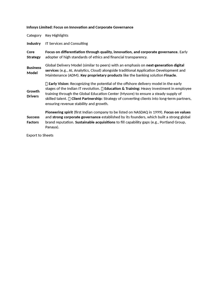 Case Study-Infosys Limited | PDF