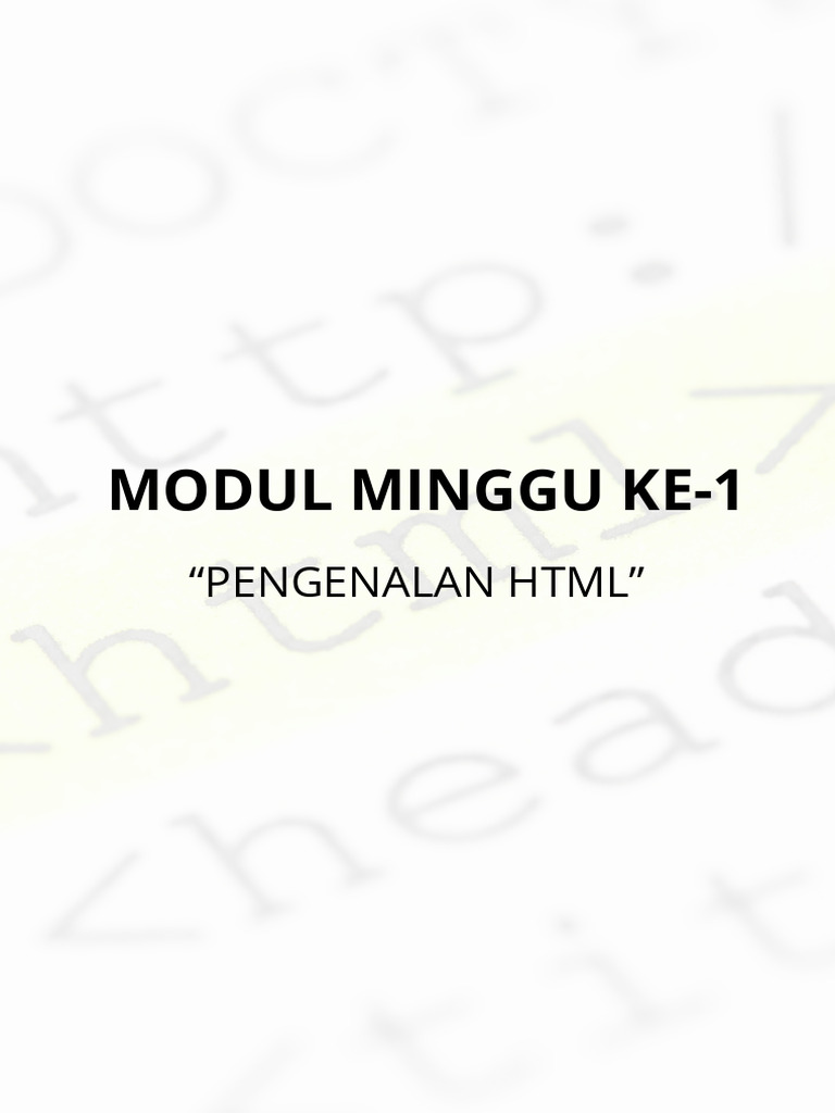 Modul 1-Tag Dasar HTML | PDF